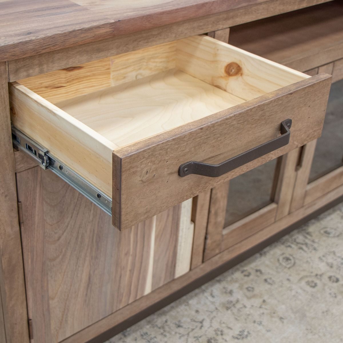 Modern Parota 4 Door Natural Wood TV Stand