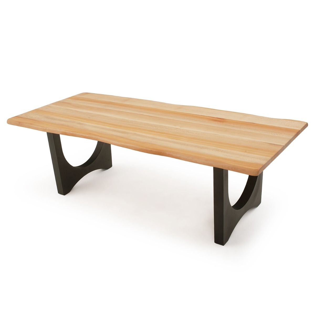 Modern Double Arch Natural Wood Dining Table