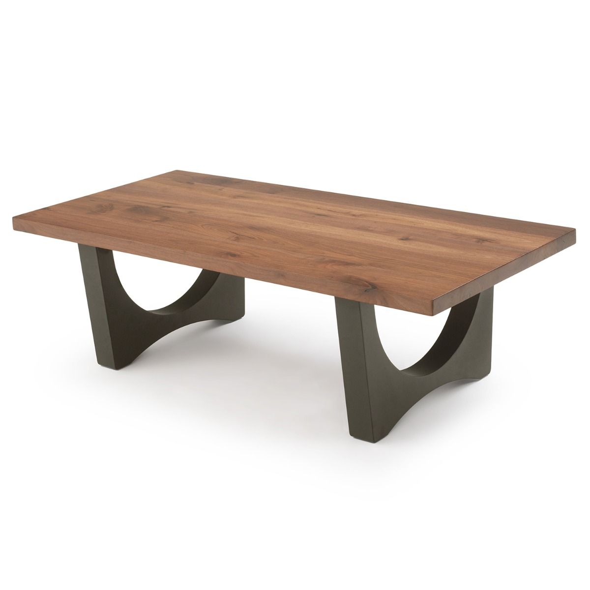 Modern Double Arch Natural Wood Coffee Table