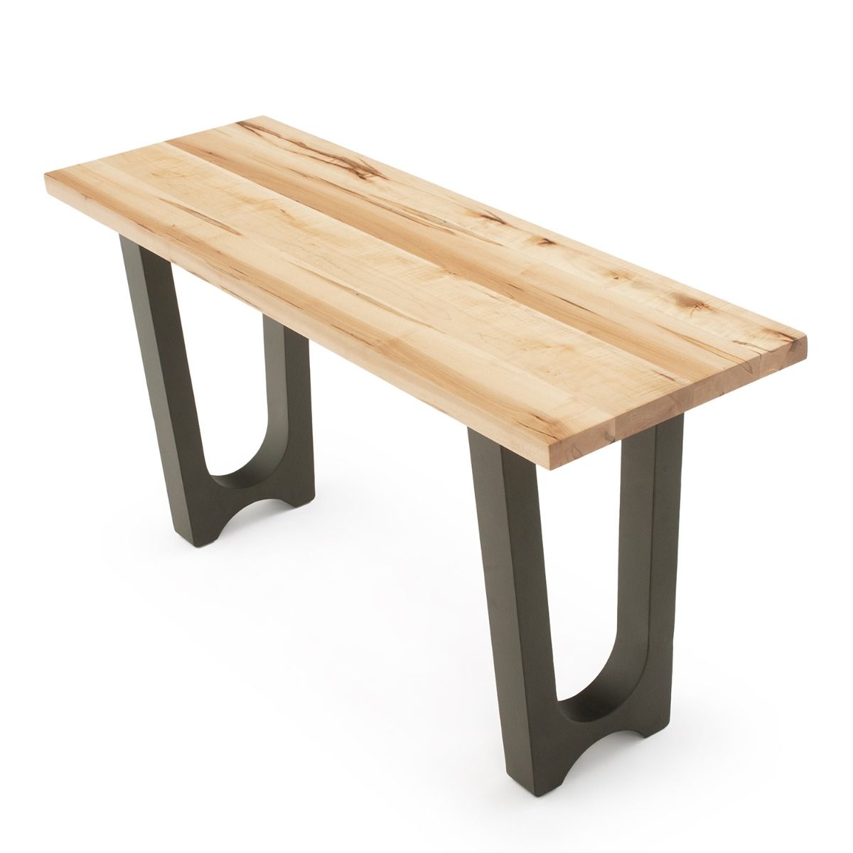 Modern Double Arch Natural Wood Sofa Table