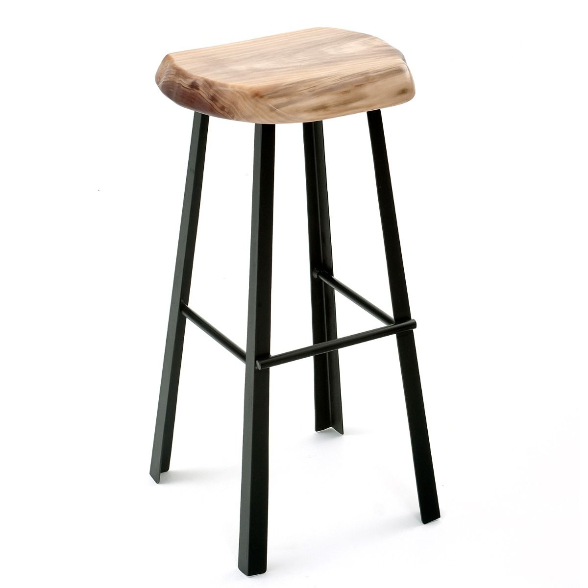 Modern Bar Stool with Live Edge Slab