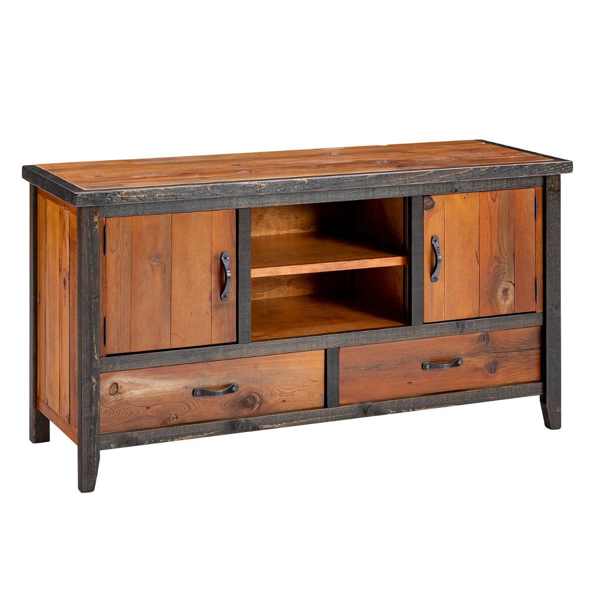 Modern Rustic Basalt Barn Wood TV Stand