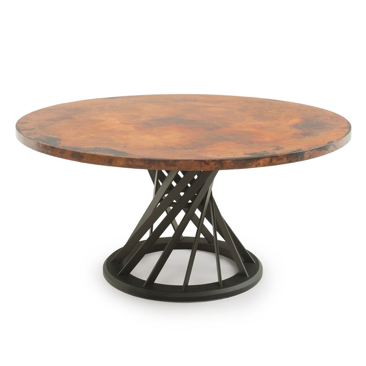 Modern Stout Spoke Copper Dining Table