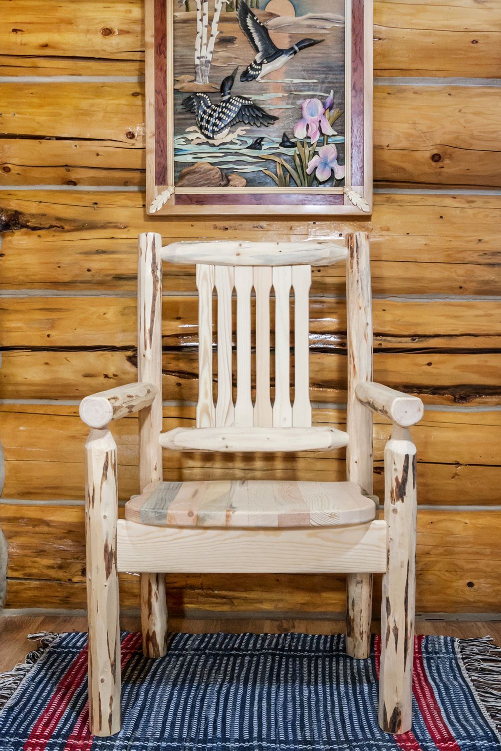 Montana Log Arm Dining Chair by Montana Woodworks | Pine Log Dining Chair