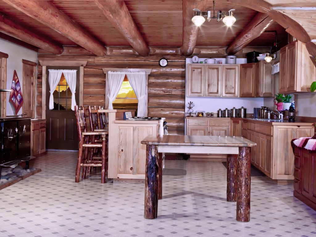 Square Log Dining Table