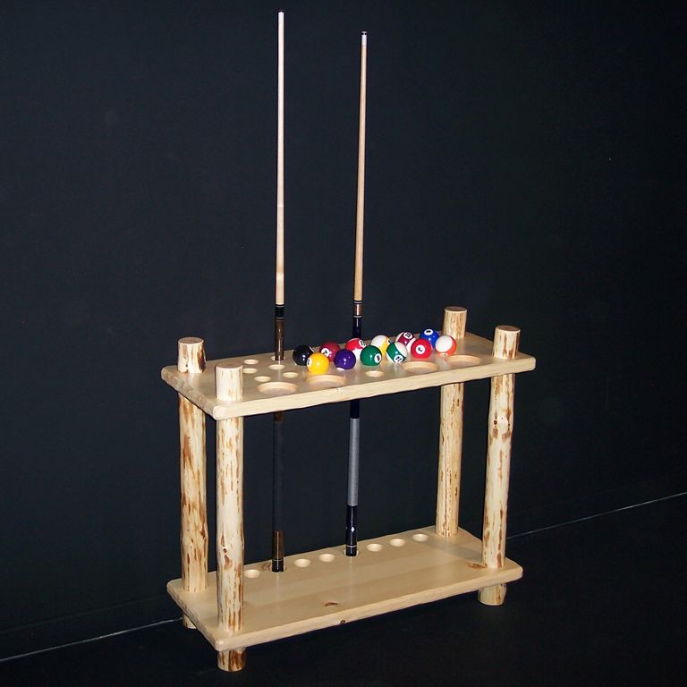 Pine Log Cue Rack for Rustic and Klondike Log Pool Table