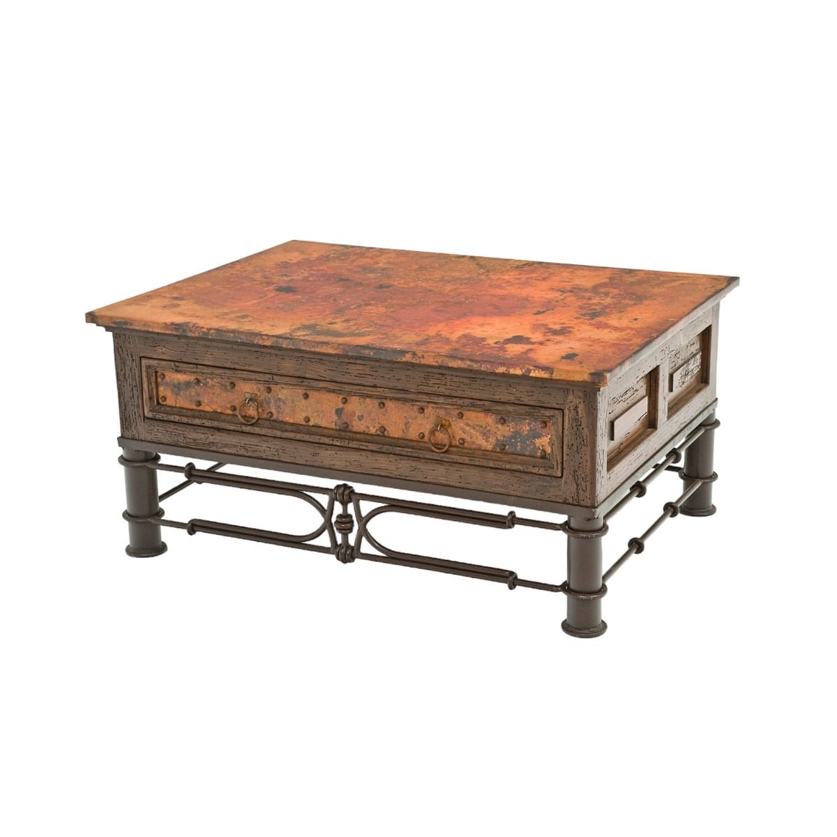copper hammered coffee table