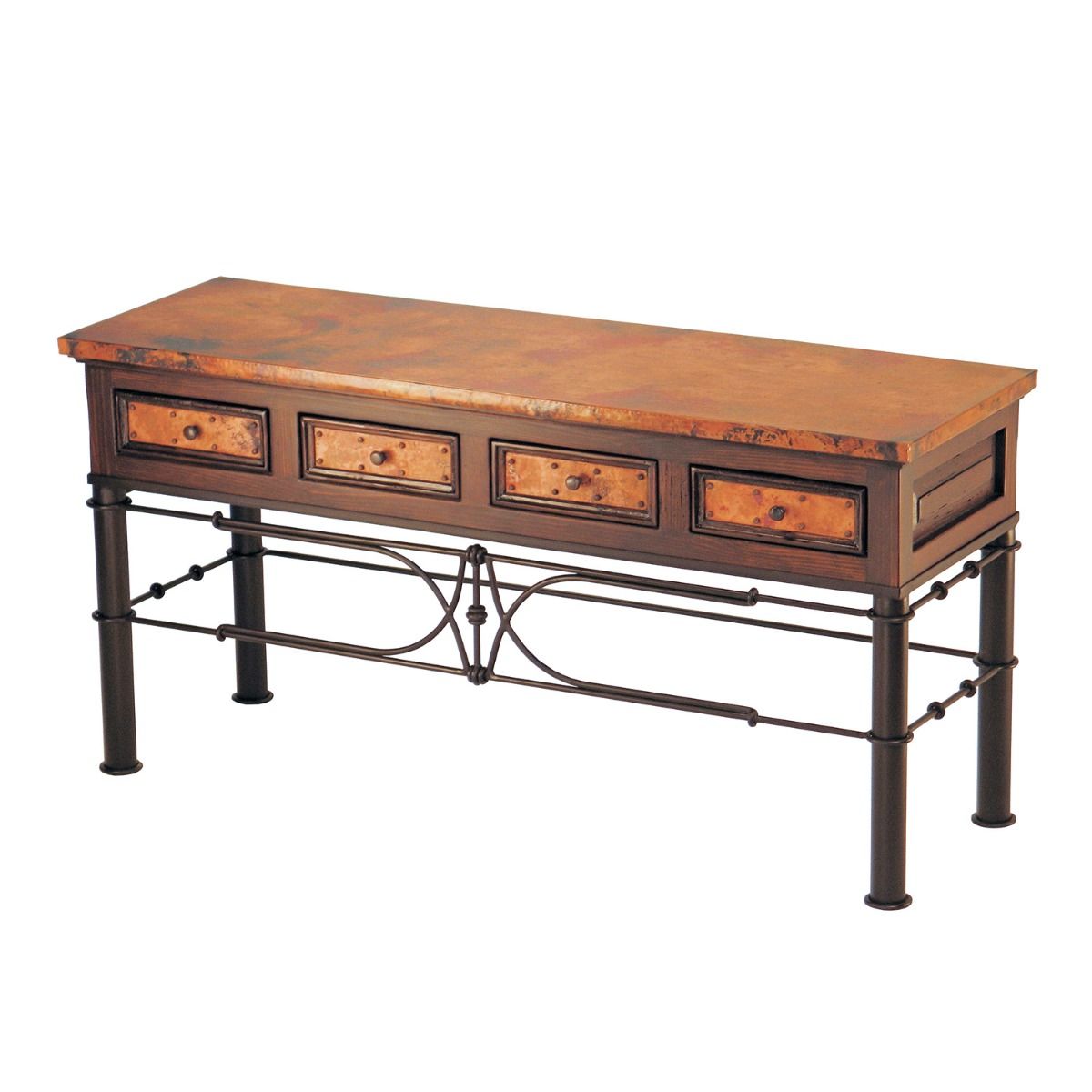 Pablo Hammered Copper Console Table