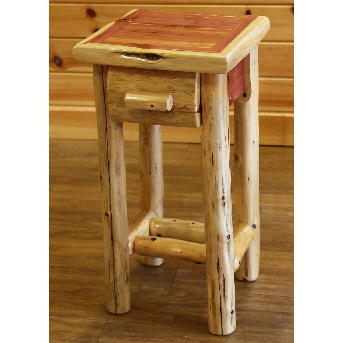 rustic bedside stool