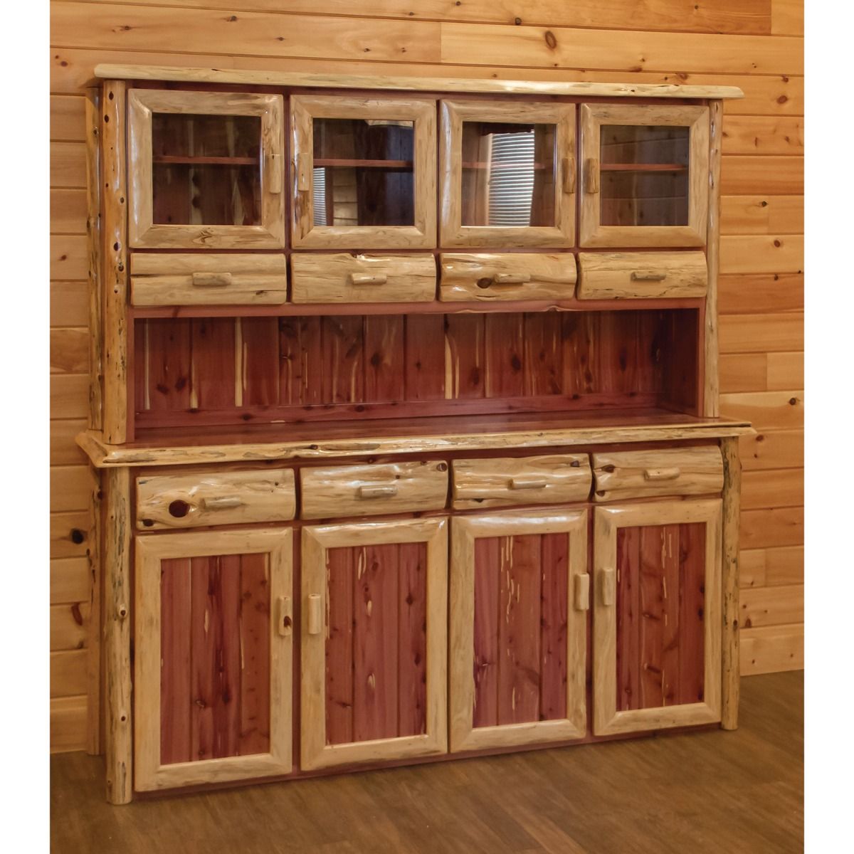 rustic red cabinets