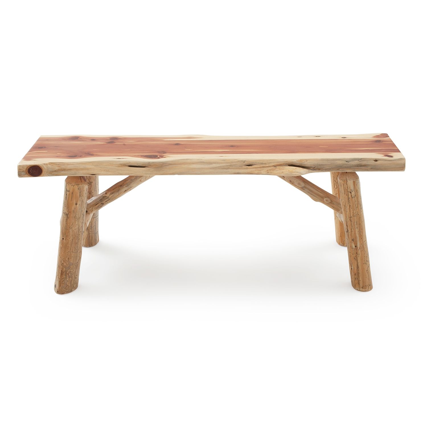 Rustic Red Cedar Log Dining Bench