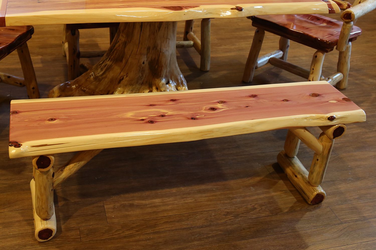 Red Cedar Slab Bench