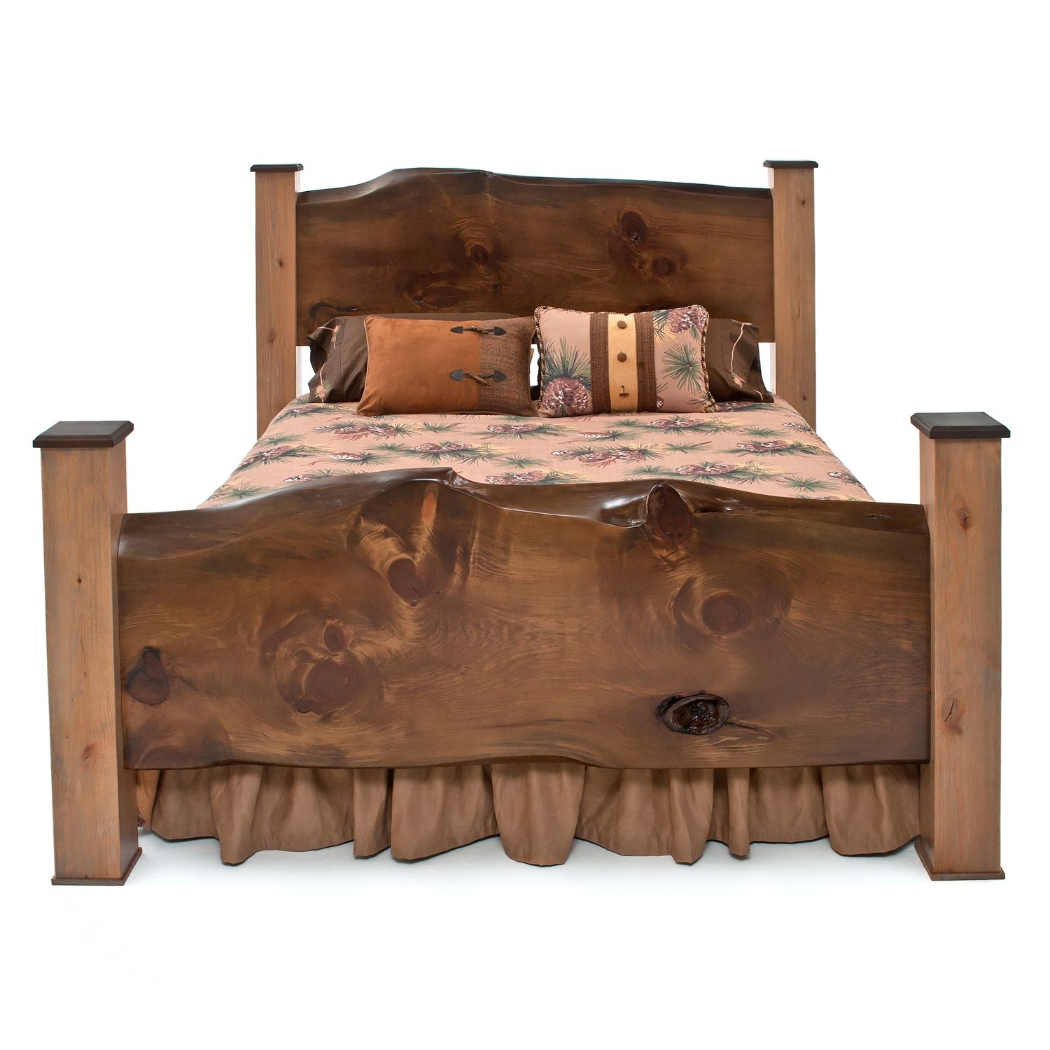 Refined Rustic Bed with Natural Slabs