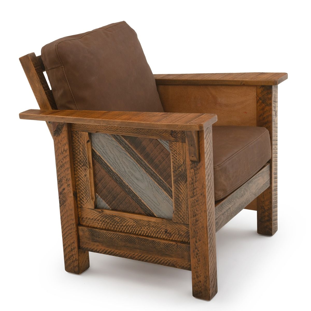 River Rustic Bourbon Smoke Barnwood Lounge Chair