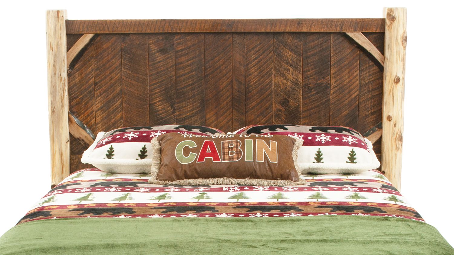 River Rustic Lumberman Barnwood Panel Bed