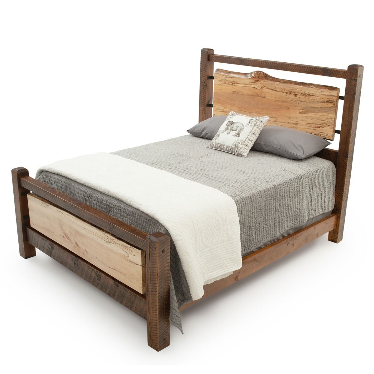 River Rustic Barnwood Maple Slab Bed