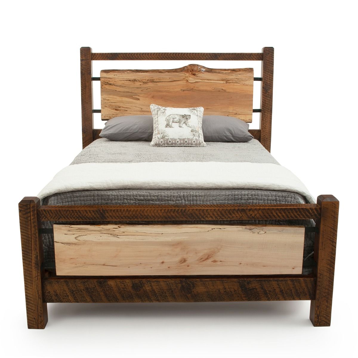 rustic double bed