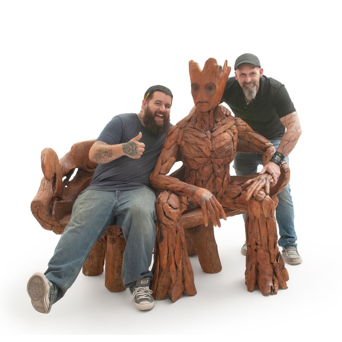 Teak Root Man Sitting Bench