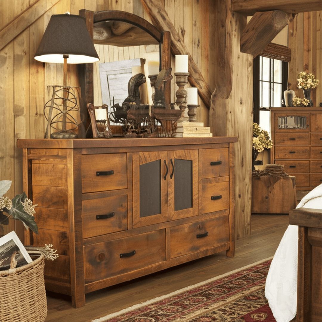 Rustic Ranchero 4 Drawer, 2 Door Dresser