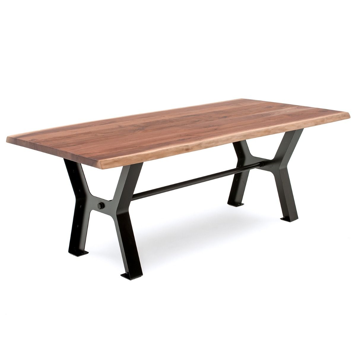 Rustic Forge Natural Wood Dining Table