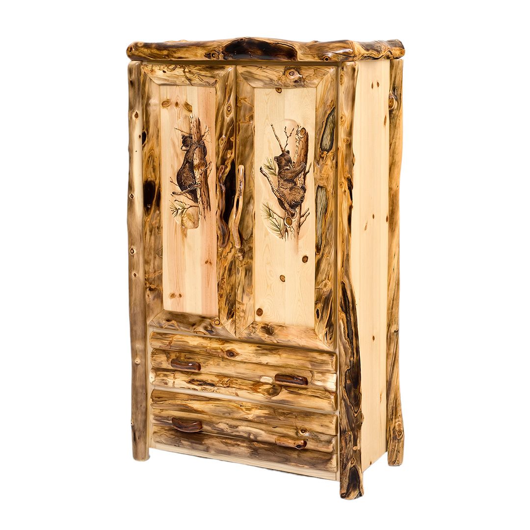 Rustic Log Armoire