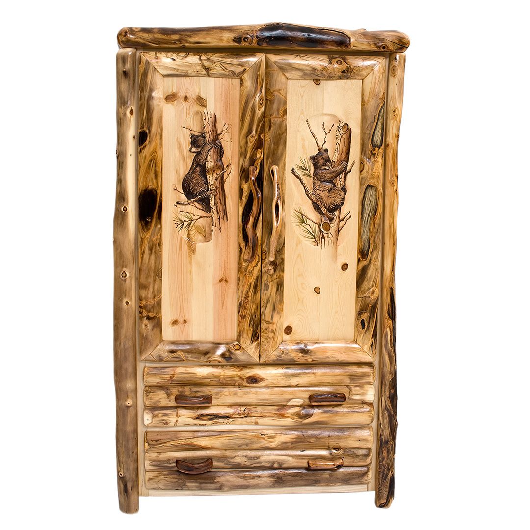 Rustic Log Armoire