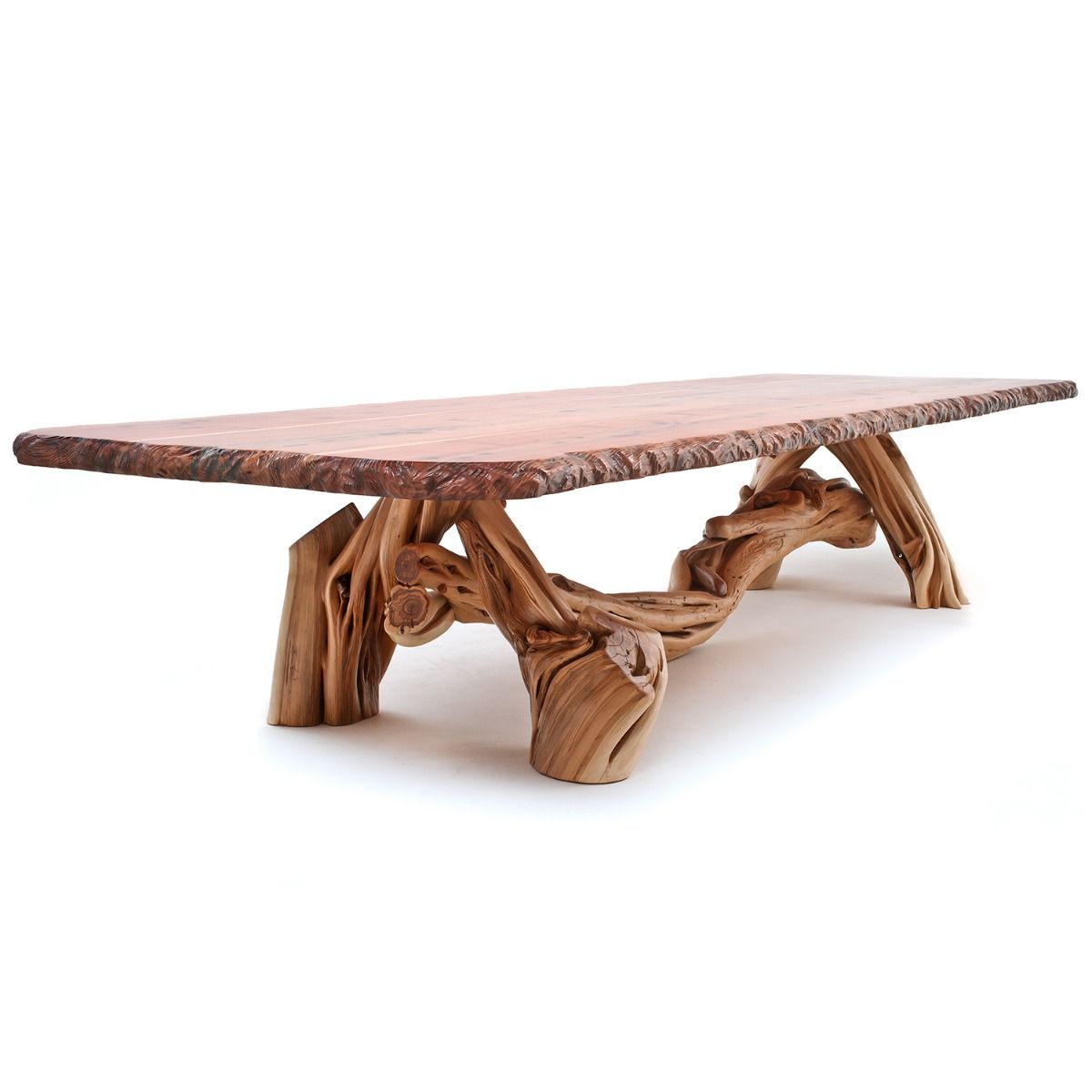 Rustic Redwood Dining Table with Live Edge