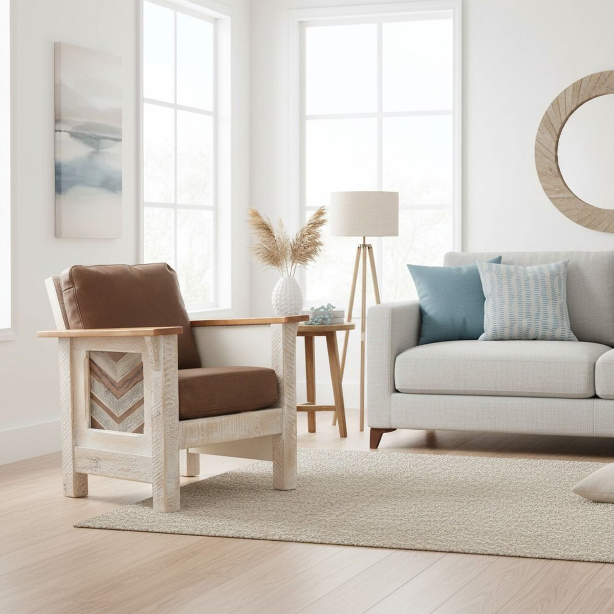 Rustic Chevron Barnwood Lounge Chair