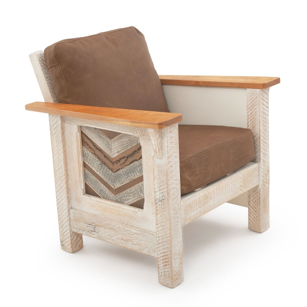 Rustic Chevron Barnwood Lounge Chair