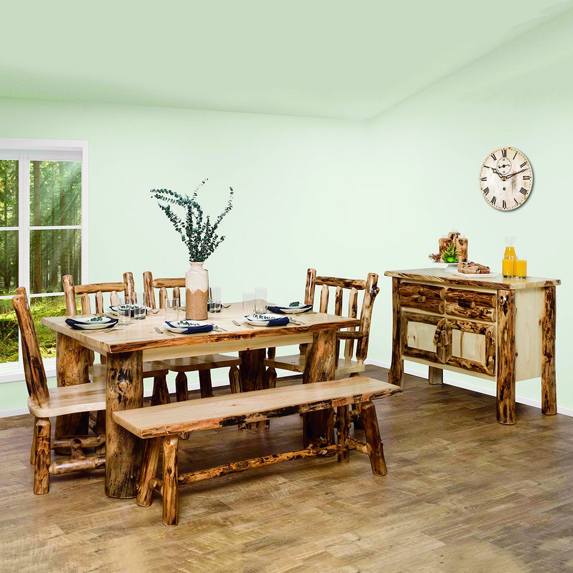 Rustic Aspen Log Dining Chairs