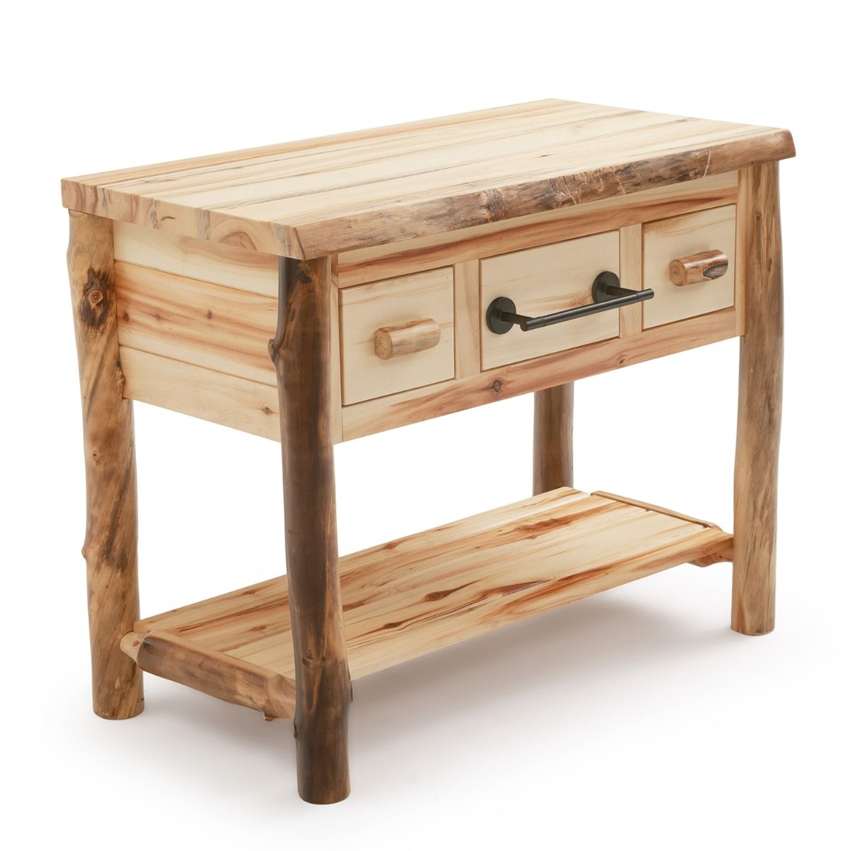 Rustic Colorado Aspen Open Log Bathroom Vanity