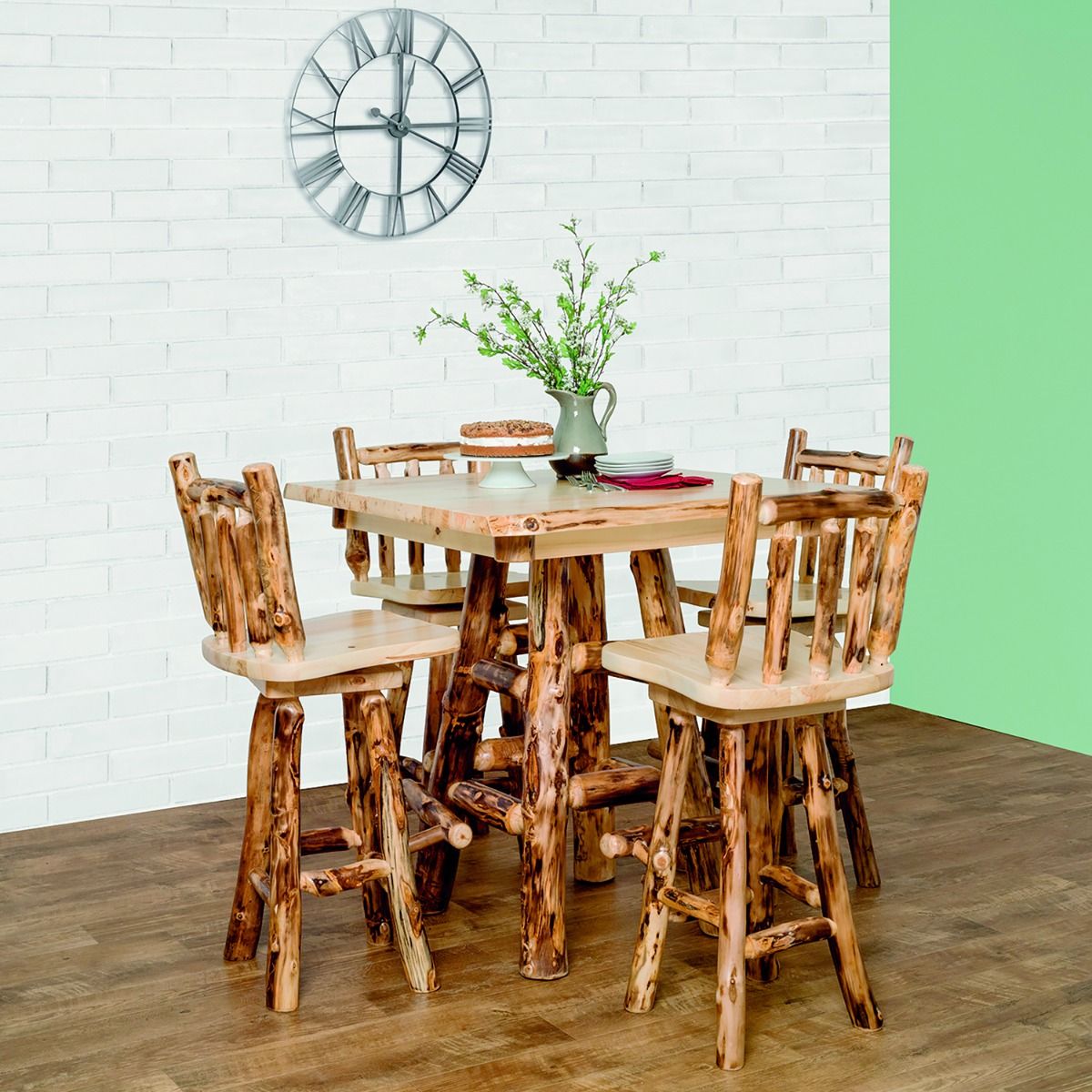 Rustic Colorado Aspen Log Pub Tables