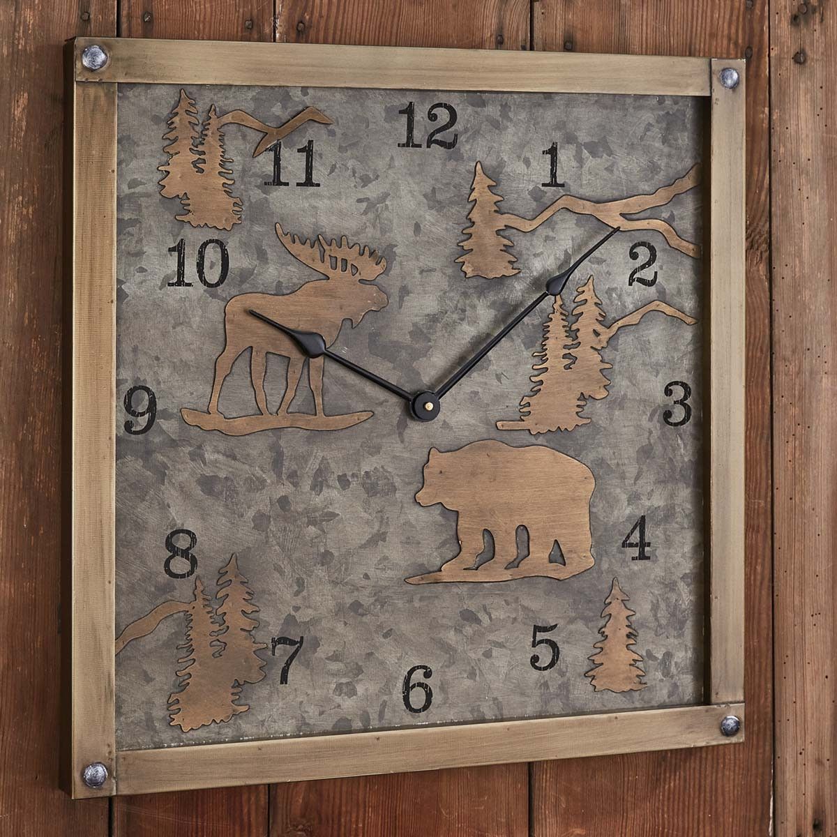 rustic wood wall clock