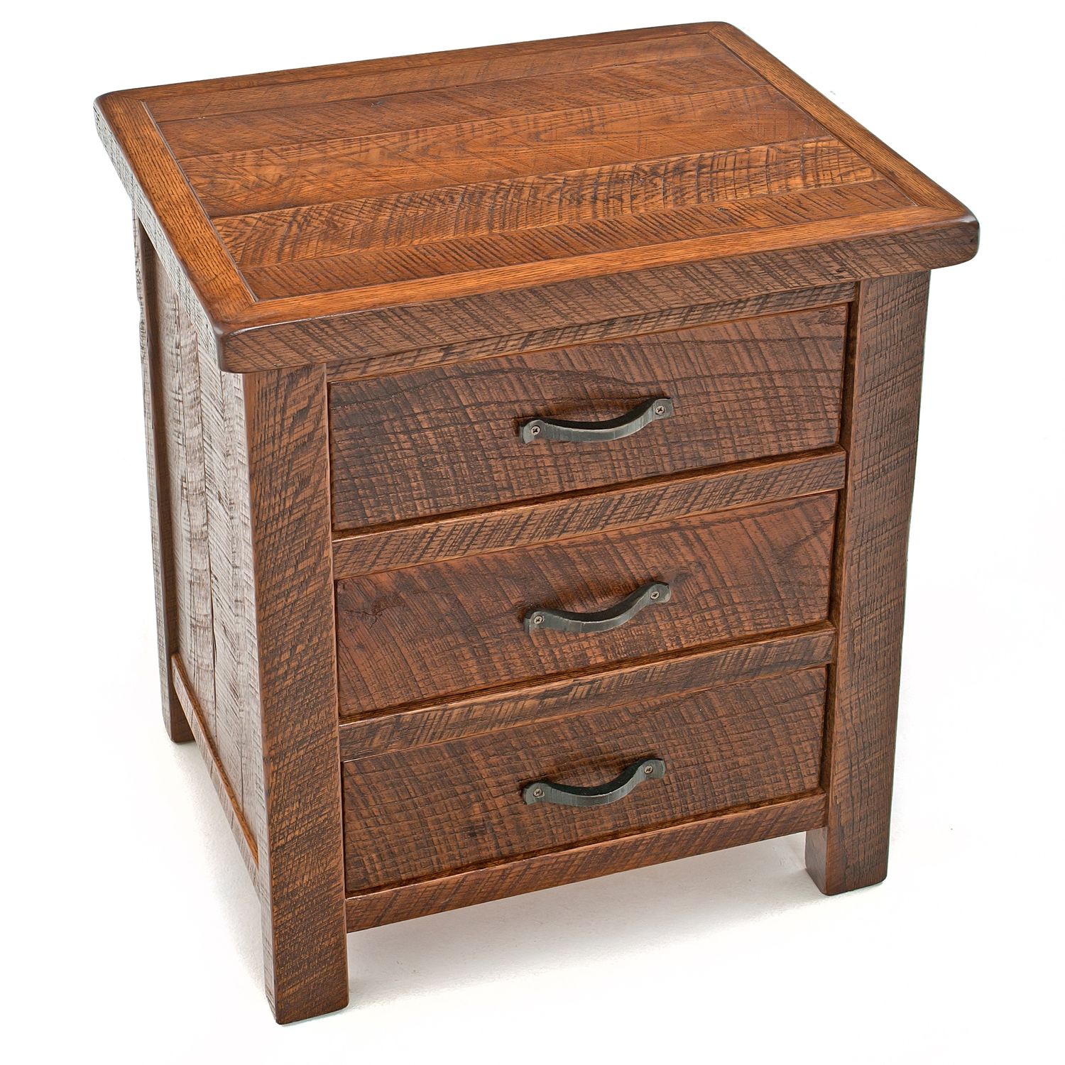 rustic bedside table with drawers