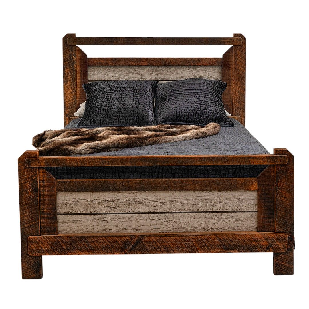 Rustic Pioneer Barnwood Bed | Antique & Weathered Finish
