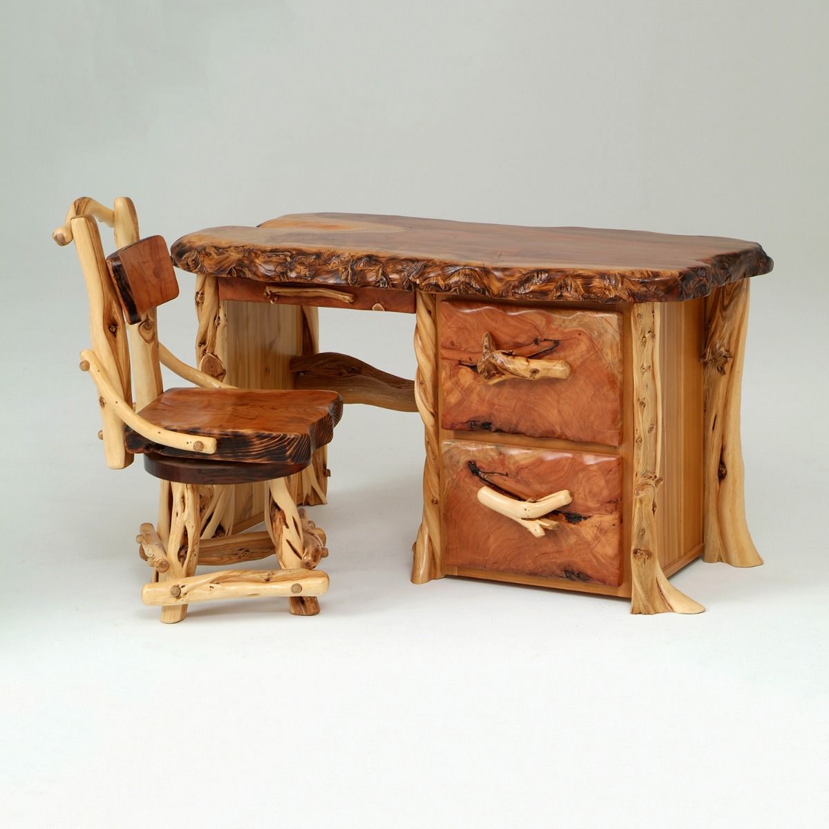 Rustic Redwood & Juniper File Desk