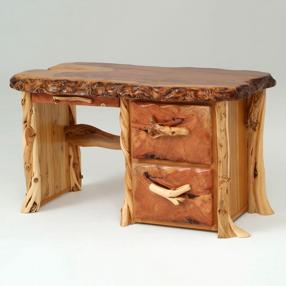 Rustic Redwood & Juniper File Desk