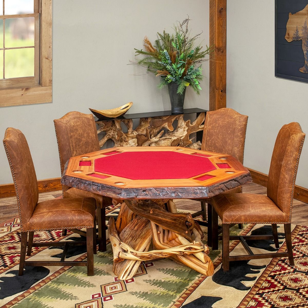 Rustic Game Table in Redwood & Juniper