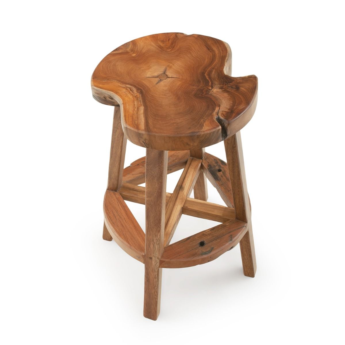 Rustic Teak Bar and Counter Stools