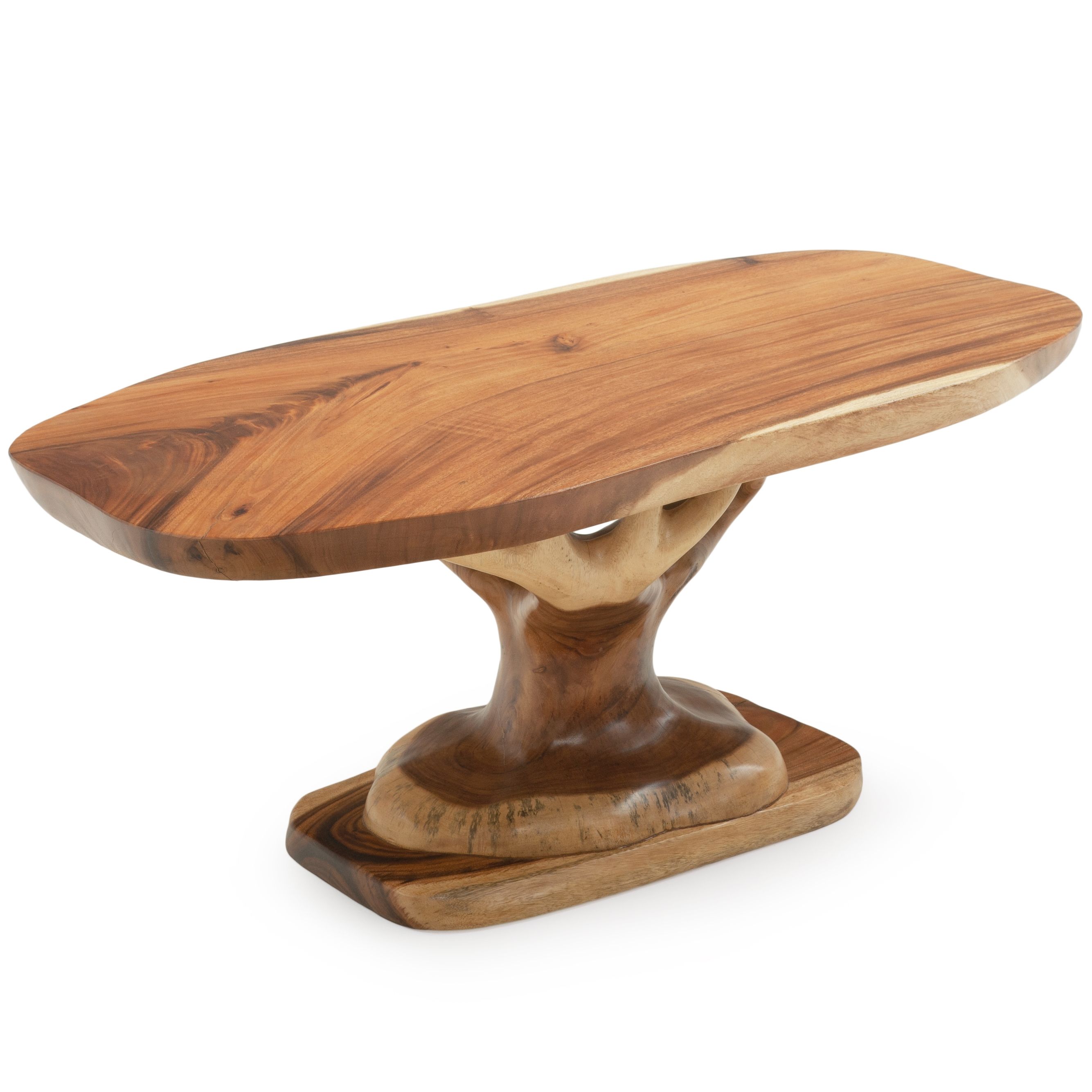 Rustic Hand Carved Log Coffee Table