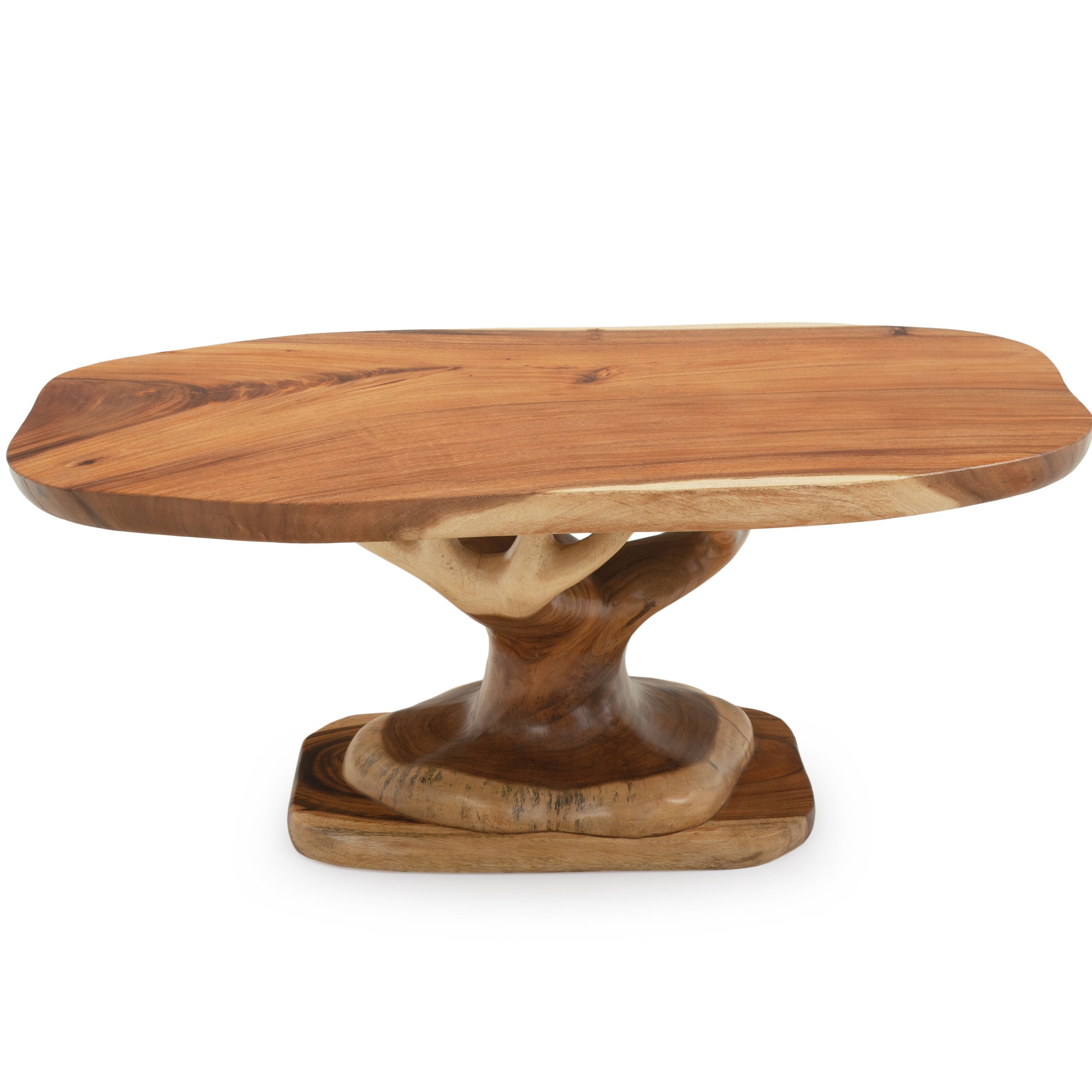 Rustic Hand Carved Log Coffee Table