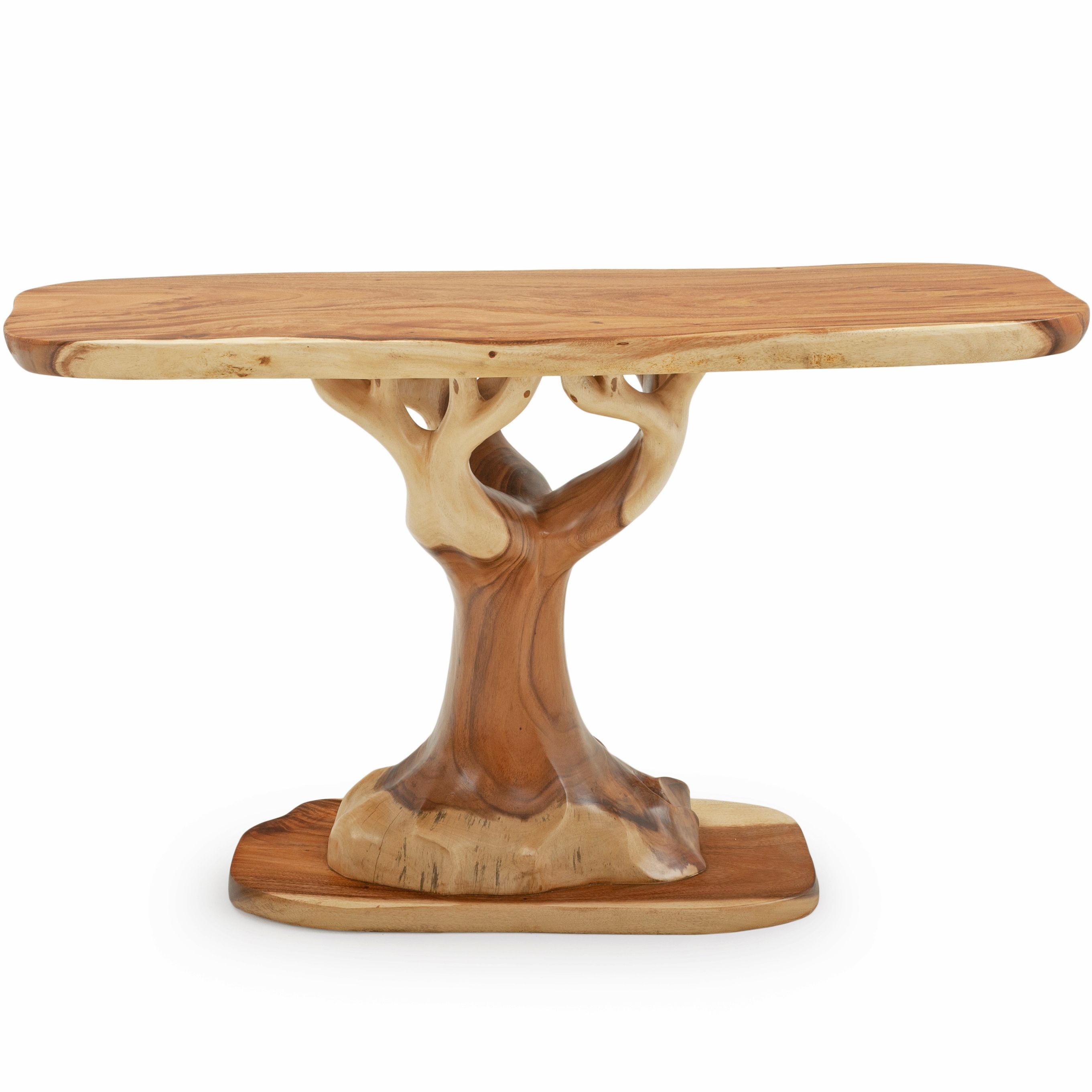 Rustic Hand Carved Console Table