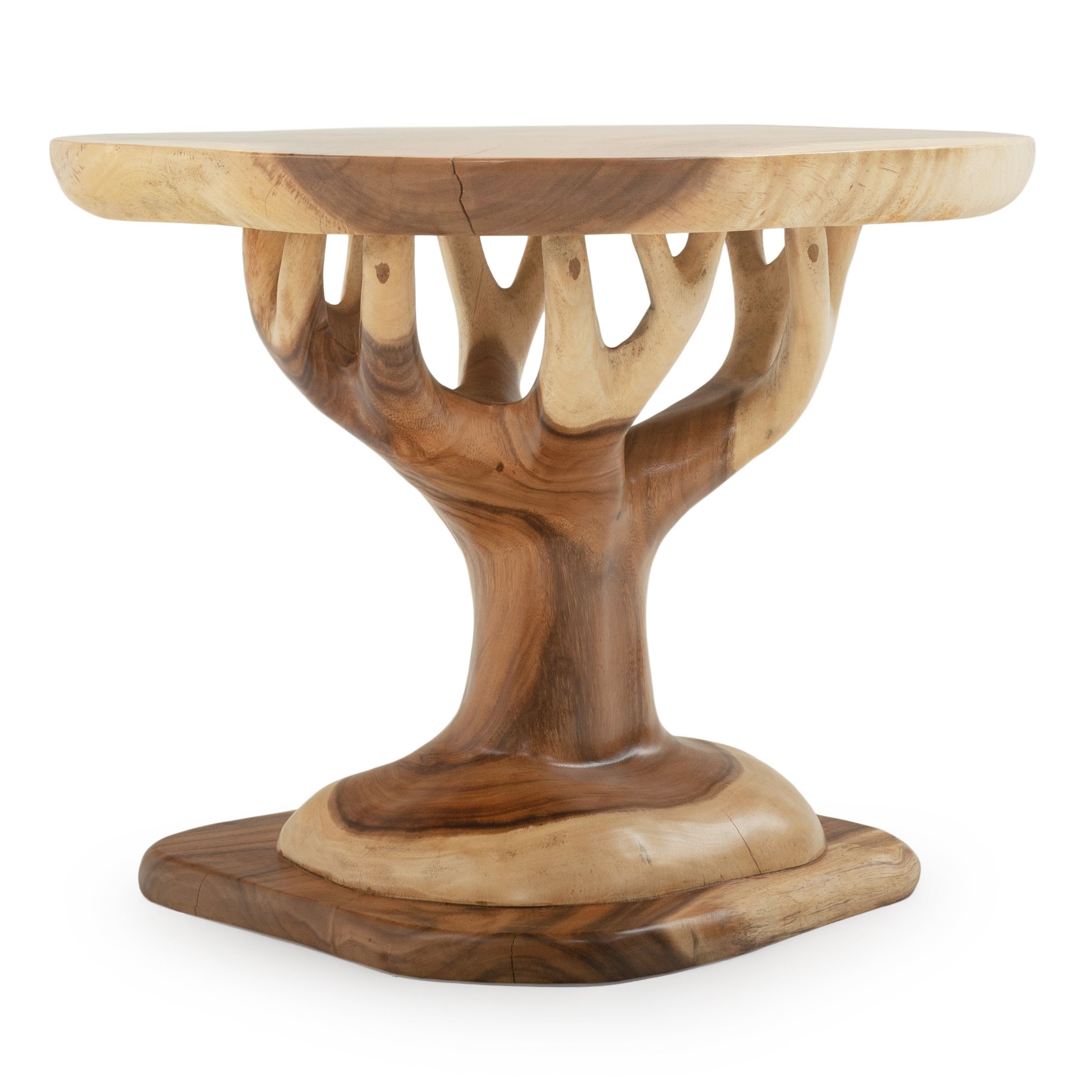 Hand Carved Tree Side Table