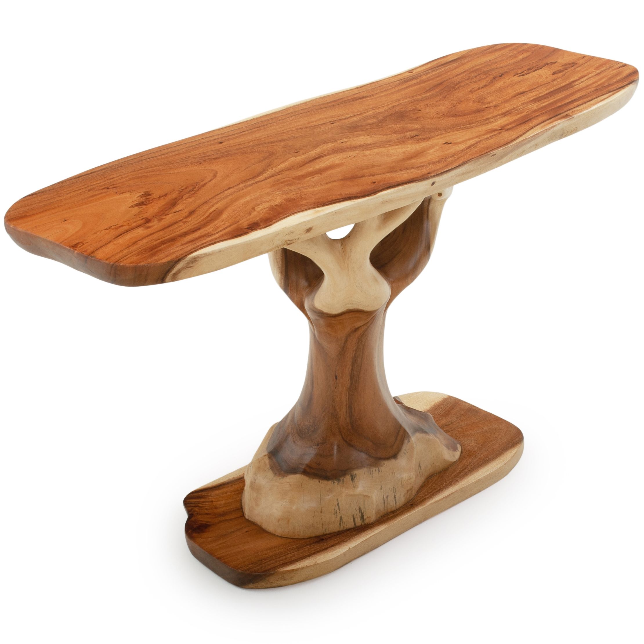 Rustic Hand Carved Console Table