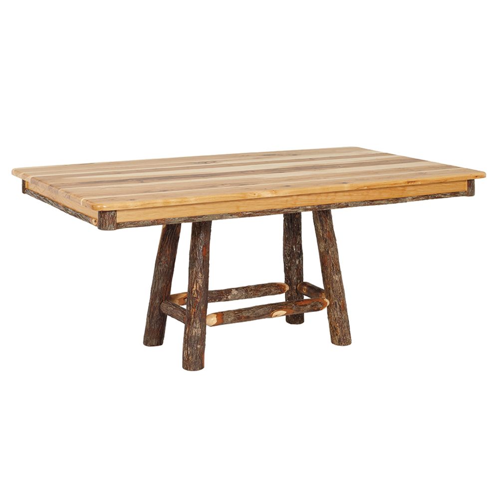 Saranac Hickory Log Trestle Table