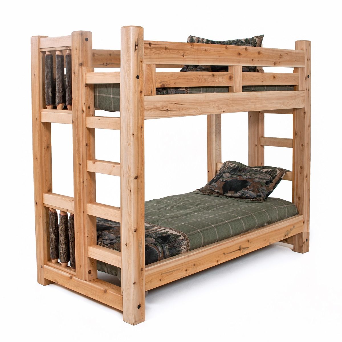 Rustic Rough Sawn Timber & Hickory Bunk Bed