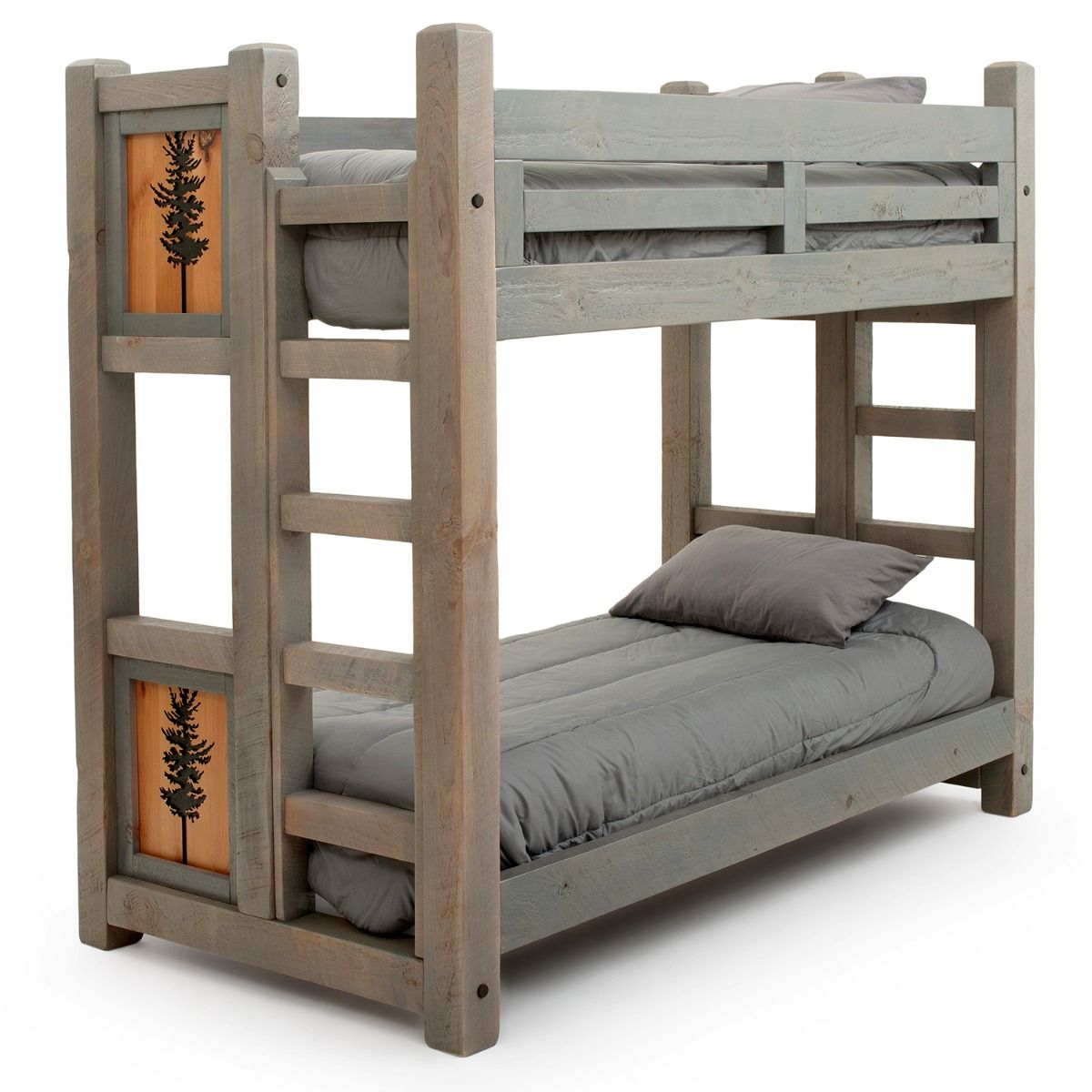 Sawmill Rough Sawn Timber Rustic Panel Bunk Bed