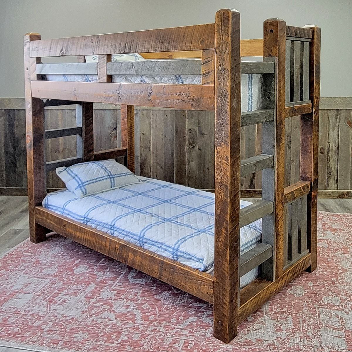Rustic Rough Sawn Timber Bunk Bed