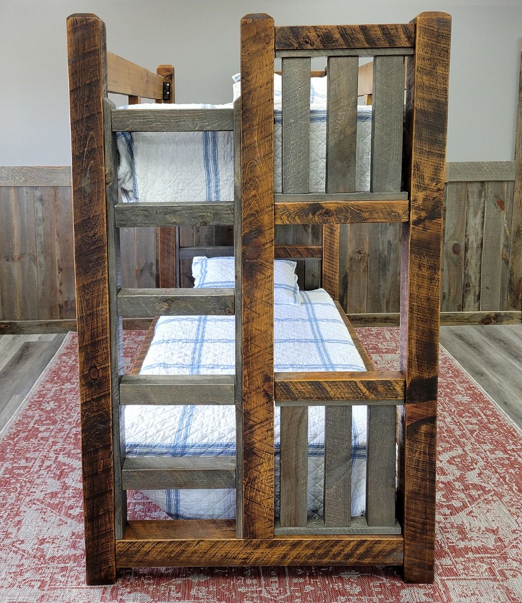 Rustic Rough Sawn Timber Bunk Bed