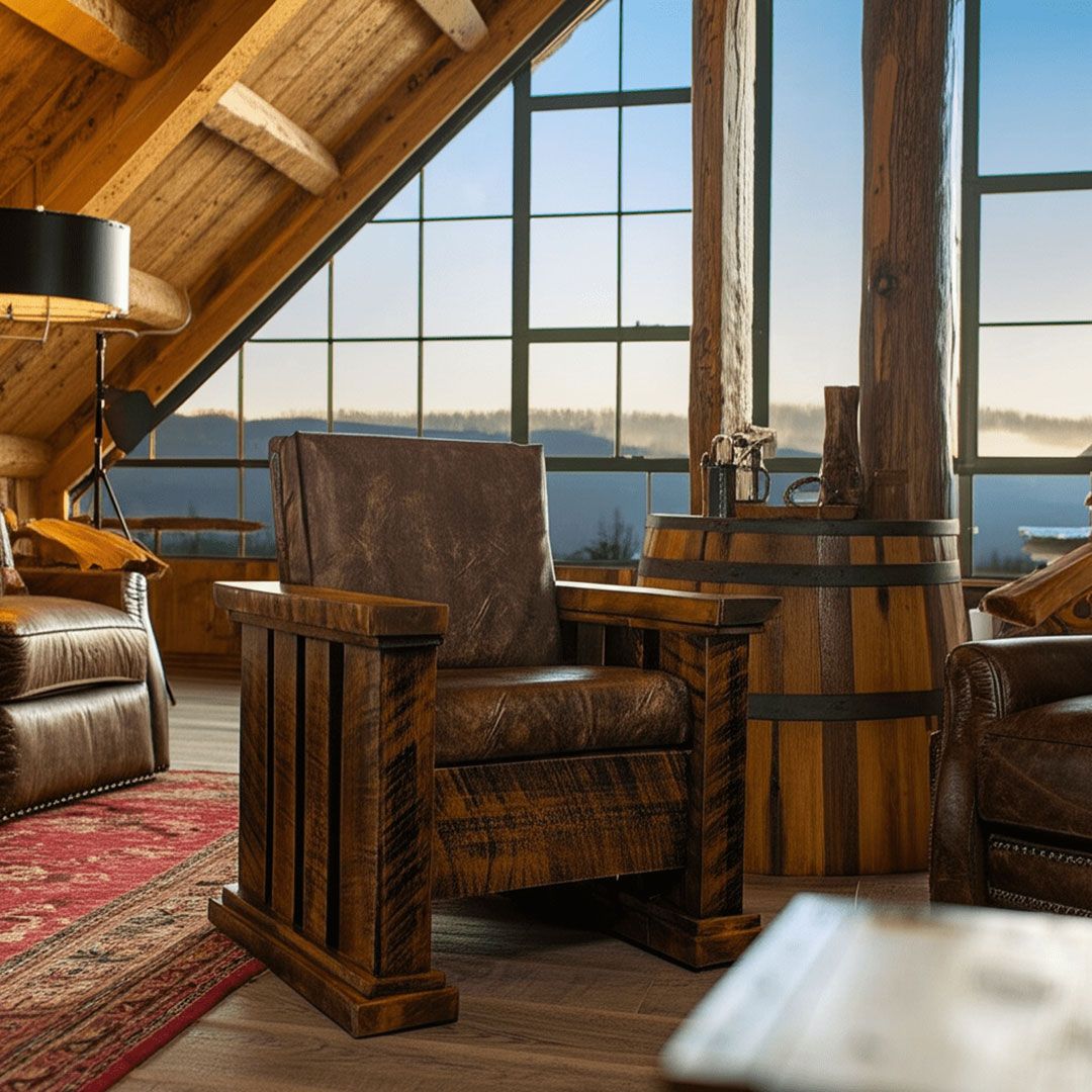 Sawmill Royal Timber Lounge Chair: Rustic Elegance & Comfort